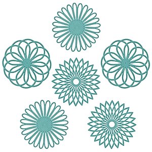 Kalsreui Trivets for Hot Dishes, Silicone Trivet Hot Pads for Kitchen Counter, Carved Silicone Trivets for Hot Pots and Pans, Heat Resistant Mat for Quartz, Teal Round Silicone Trivets Mats Pack 6