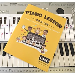 QMG Piano and Keyboard Note Chart and Complete Color Note Piano Music Lesson and Guide Book for Kids and Beginners