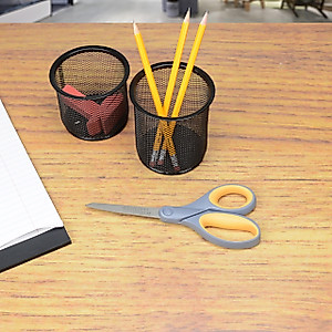 Westcott 13529 8" Straight Titanium Bonded Scissors with Soft Handle, Grey/Yellow