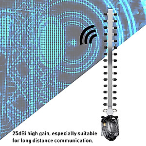 EBTOOLS Yagi Antenna,2.4G 25dBi High Gain Stable Router Network Card 16 Unit Directional Yagi Antenna, 1.5m/59.06inch Long Antenna