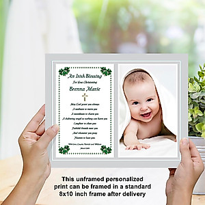 Christening Gifts Baby Keepsake for Boy or Girl, 8x10 Inch Irish Blessing Personalized Print