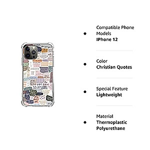 Eurdosmk Bible Verses Aesthetic TPU Bumper Case for iPhone 12/12 Pro - Indie Christian Quotes