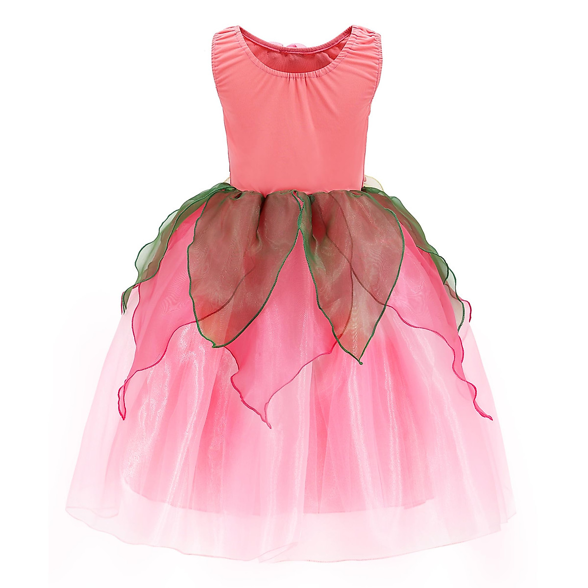 MDYCW Princess Fairy Costume for Toddler Girls, Birthday Party Fairy Dress Up, Special Occasion Dress, Pink