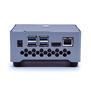 KKSB Odroid N2+ Case | Grey Aluminum Odroid N2+ Enclosure with 80mm Fan | 12mm Momentary Pushbutton Included