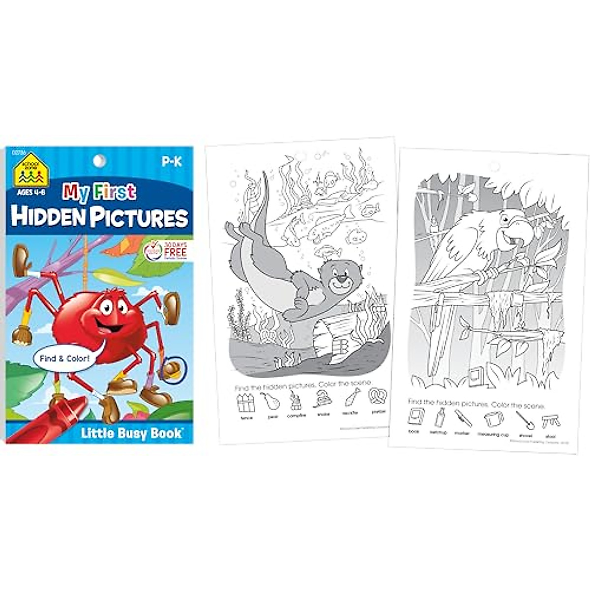 School Zone - My First Activities On-the-Go! 6-Pack Workbook Set - Ages 4+, Preschool to 2nd Grade, Dot-to-Dot, Hidden Pictures, Mazes, Coloring, and More (School Zone Little Busy Book™ Series)