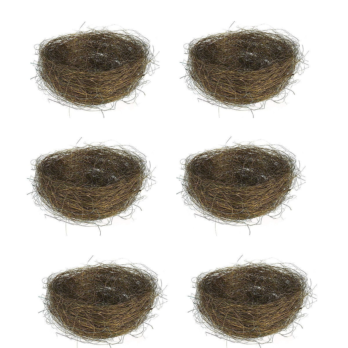 6pcs Artificial Bird Nest Birdhouses Garden Nature Art Craft Wedding Home Decoration - Coffee