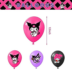 Educatgame Kawaii Birthday Decorations - Set of 37,Kawaii Party Decorations,Kawaii Party Supplies Include Cute Cartoon Anime Cake Topper,Cupcake Topper,Latex Balloons,Foil Balloons and Banner
