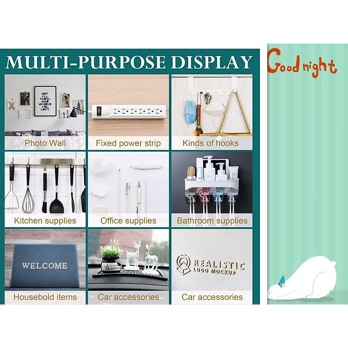 CNGRESIKFXC Double Sided Adhesive Tape Household Multi-Purpose Removable Installation Tape, Used for Poster Carpet Tape, Reusable Solid Wall Tape, Transparent Adhesive