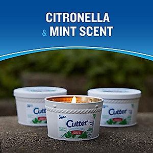 Cutter Citronella and Cornmint Outdoor Candle, 11 ounces, Made with Soy Wax for Outdoor Use