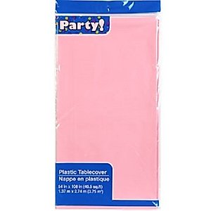 PINK Plastic Table Covers, 54x108" (2-pack)
