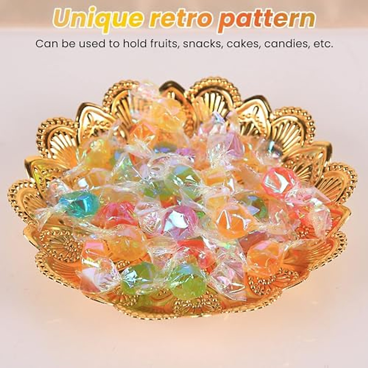Gold Fruit Bowl, 5.5inch Decorative Metal Centerpiece Bowl Modern Fruit Bowl for Kitchen Counter Gold Bowls Gold Candies Dessert Serving Tray for Dinners Parties
