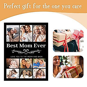 Gifts for Mom Customized Blankets with Photos, Personalized Blanket Best Mom Ever Custom Throw Blankets, Birthday Gifts for Mom, Mom Blankets from Daughter Son, Custom Blanket 40x50 Inch