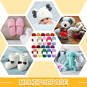 Timgle 20 Skeins Soft Chenille Yarn Thick Plush Yarn Multi Colors Soft Blanket Velvet Yarn for Crocheting and Knitting DIY Craft Total Length 20 x 145 M (20 x 159 Yards, 20 x 100 G)