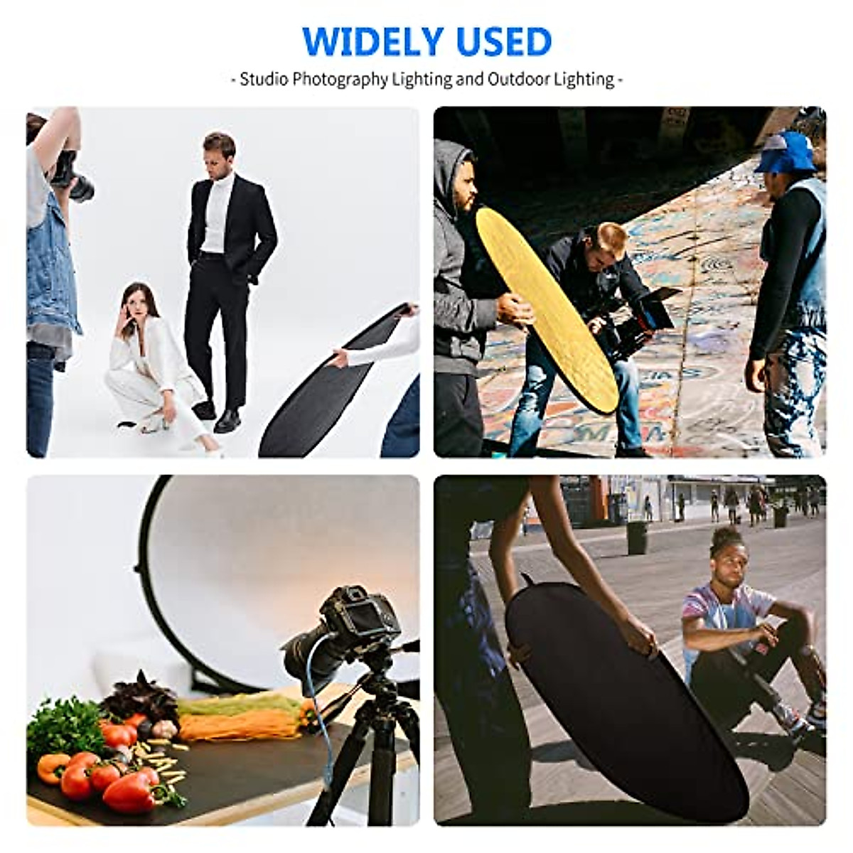 Neewer 5 in 1 Portable Round Collapsible Multi Disc Photography Lighting Reflector 24x36 inches/60x90centimeters with Carrying Case for Photo Studio Shooting