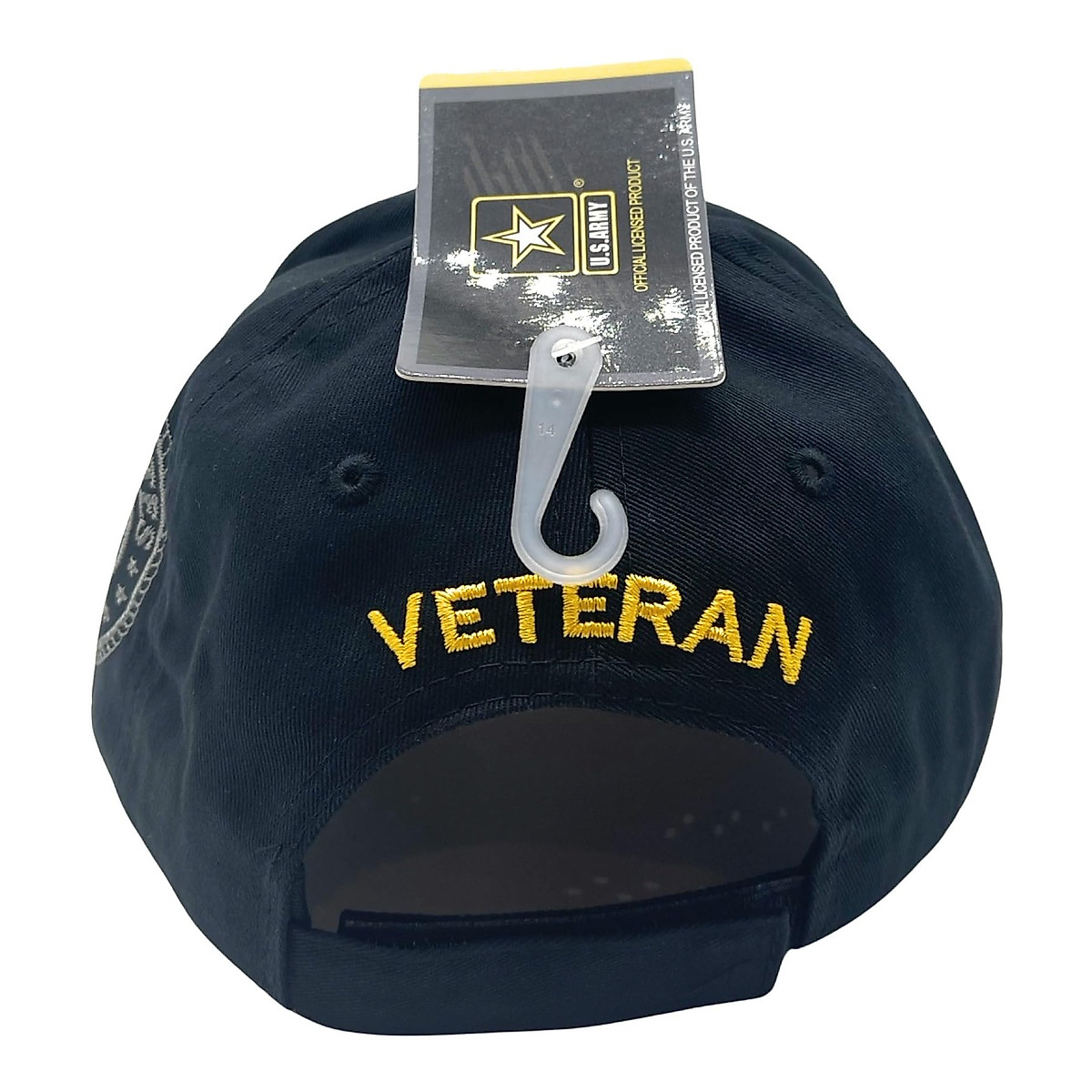 US Army Official Licensed Premium Quality Military Baseball Cap (US, Alpha, One Size, Black (Veteran Square Logo))