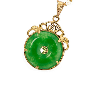 MCSAYS Dragon Necklace Gold Chinese Tibet Grade A+ Green Agate Dragon Pendant Necklace Gift For Christmas Women