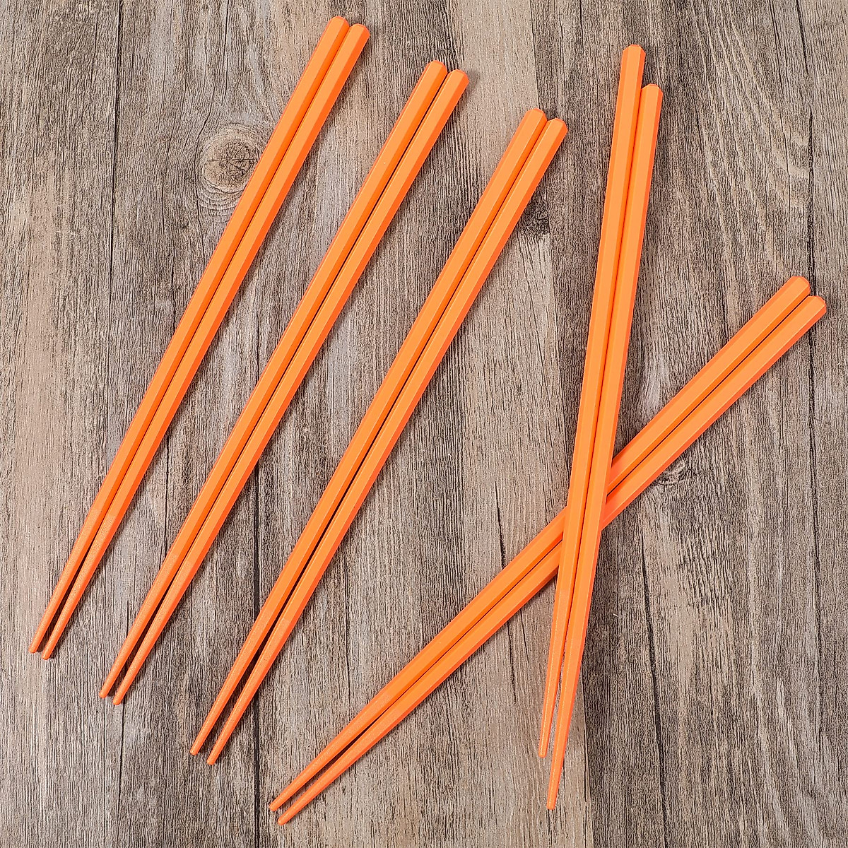 10 Pairs Chopsticks-Reusable Chopsticks Dishwasher Safe, 9.63 inch/24.5cm Fiberglass Matte Non-Slip Family/ Hotel/ Restaurant Chop Sticks, Chinese/Japanese Chop Sticks, Orange