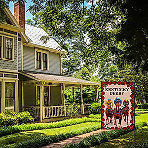Kentucky Derby Garden Flag Churchill Downs Run For The Roses Horse Racing Yard Outdoor Welcome Sign Decoration