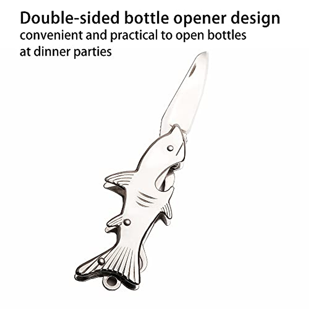 Portable Toothpicks, Stainless Steel Toothpicks, Reusable Toothpicks, Portable Tools, Keychain Tools Camping Toothpicks with Bottle Opener for Outdoor Picnic Trips (Argent)