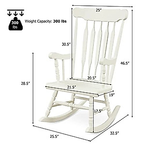 ZJHYXYH Solid Wood Rocking Chair Porch Rocking Chair Indoor Outdoor Seating