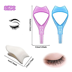 YEJAHY Eyelash Brush Tool, Makeup Cosmetic Eyelash Tool, Eyelash Curler, Mascara Guard, Reusable Makeup Helper for Assist Comb Brush Guard Eyelashes