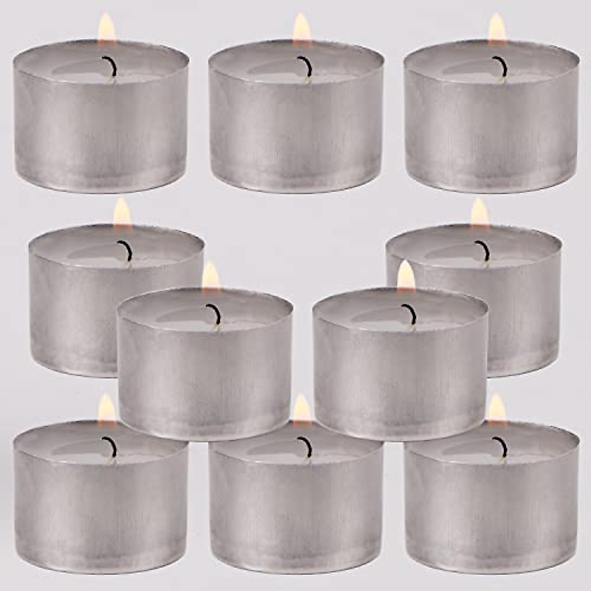 50 Pack Unscented Tea Light Candles 8 Hours Extended Burn Time Smokeless Dripless Paraffin Wax Tealight Candles in Bulk Small Votive Candle for Shabbat, Home Decorative