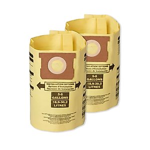 CRAFTSMAN CMXZVBE38775 Fine Dust Wet Dry Vac Dust Collection Bags for Most 5 to 8 Gallon Shop Vacuums, Collects Dry Fine Debris, Reduces Cleanup Time, 2-Pack