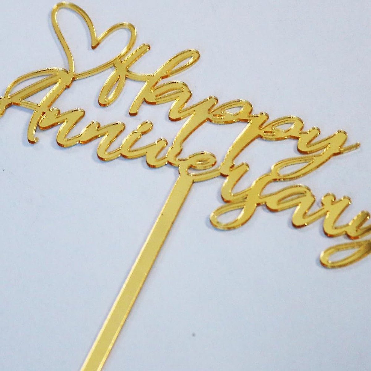 Qertesl acrylic Happy Anniversary Cake Topper, Wedding Anniversary Party Decorations,Company th Anniversary Party, 50th Birthday Party Decoration Supplies