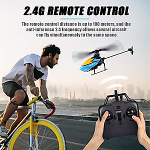 GoolRC C129 RC Helicopter for Adults and Kids, 4 Channel 2.4Ghz Remote Control Helicopter with 6-Axis Gyro, Aileronless RC Aircraft with Altitude Hold and 3 Batteries (Blue)