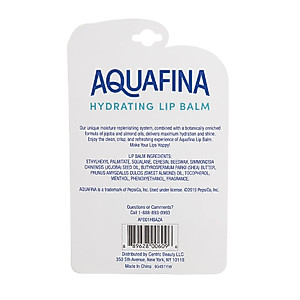 Aquafina Hydrating Lip Balm, Jojoba & Almond Oils, VIT. E, New Flavors- 4 Pack (Lemon Zing, Orange Splash, Berry Loco, Pure Original)