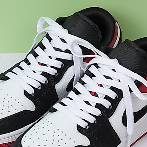 Stepace [2 Pairs Flat Shoe Laces for Sneakers 5/16 Width 30-72 Length 26 Color Shoelaces White 54(137 cm)