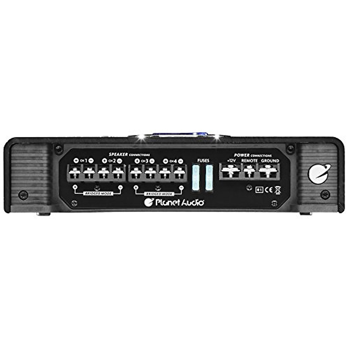 Planet Audio AC2400.4 Anarchy Series Car Audio Amplifier - 2400 High Output, 4 Channel, Class A/B, High/Low Level Inputs, High/Low Pass Crossover, Bridgeable, Full Range, For Stereo and Subwoofer