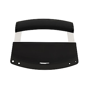 KitchenAid Mezzaluna Knife with Stainless Steel Curved Blade with Ergonomic Handle, 6 Inch, Black