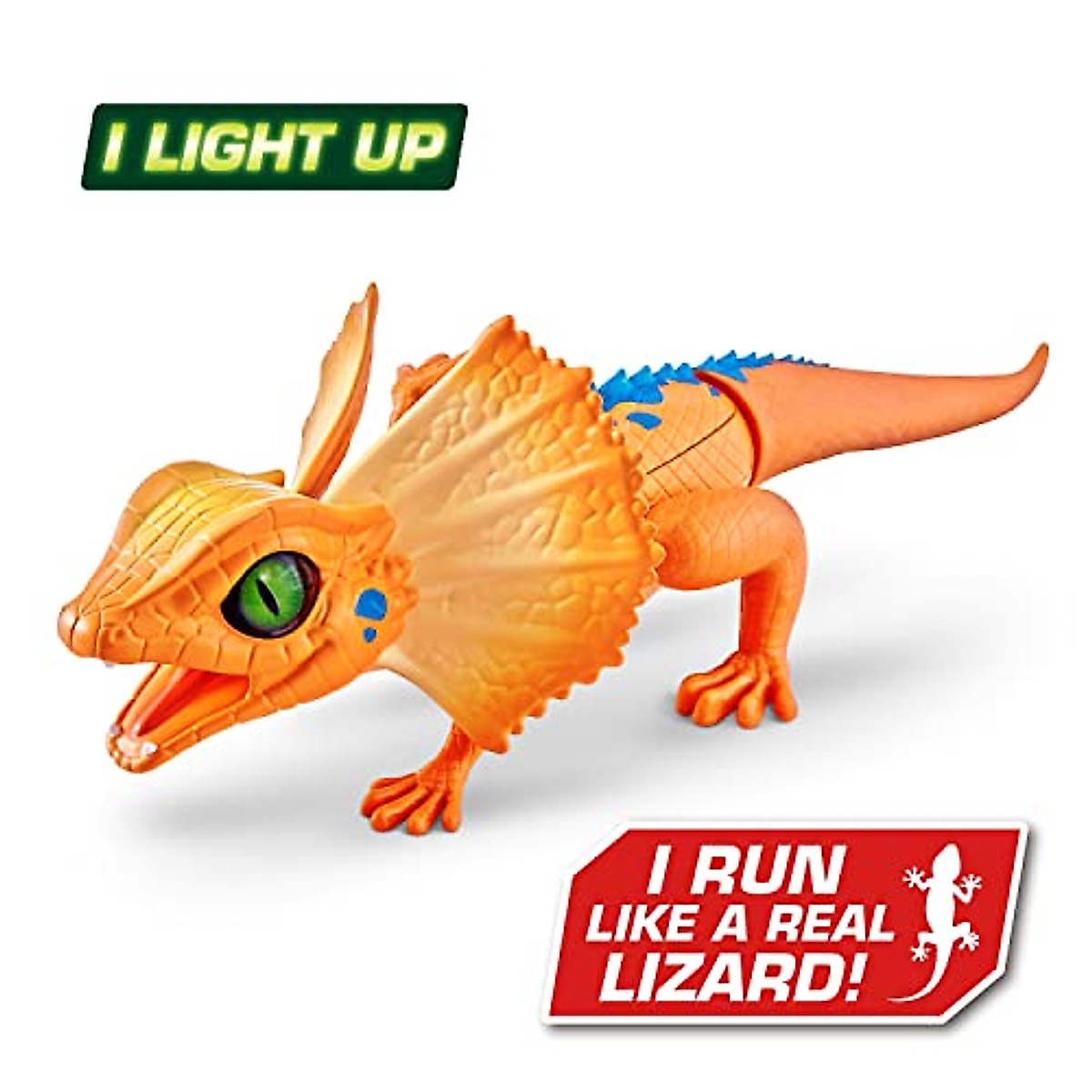 Robo Alive Lurking Lizard Series 3 Orange by ZURU Battery-Powered Robotic Light Up Interactive Electronic Reptile Toy That Moves (Orange)