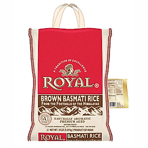 Authentic Royal Basmati Brown Rice, 10 Pounds, Whole Grain, Naturally Gluten Free and Vegan