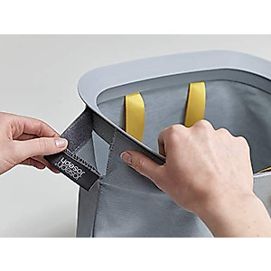 Joseph Joseph Tota 90-liter Laundry Hamper Separation Basket with lid, 2 Removable Washing Bags with Handles - Grey