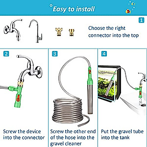 ZZM Fish Tank Cleaning Tools, Aquarium Water Changer Kit, Siphon Fish Tank Vacuum Gravel Cleaner, Universal Water Pump Accessories for Aquarium Quick Water Change (30ft)