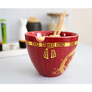 Boom Trendz Year Of The Sheep Chinese Zodiac Ceramic Dinnerware Set Includes 16 Ounce Ramen Noodle Bowl and Red One Size