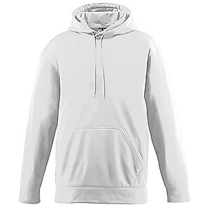 Augusta Sportswear Unisex-Adult Wicking Fleece Hooded Sweatshirt, White, Large