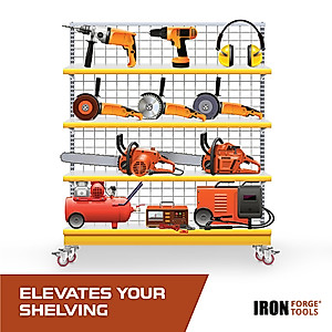 Iron Forge Tools Rolling Storage Rack Caster Wheels Heavy Duty - Set of 4 Locking Castor 3 Inch 530 lb Capacity for Boltless Self Locking Shelving Racks, Nylon and Steel Ball Bearing Wheels