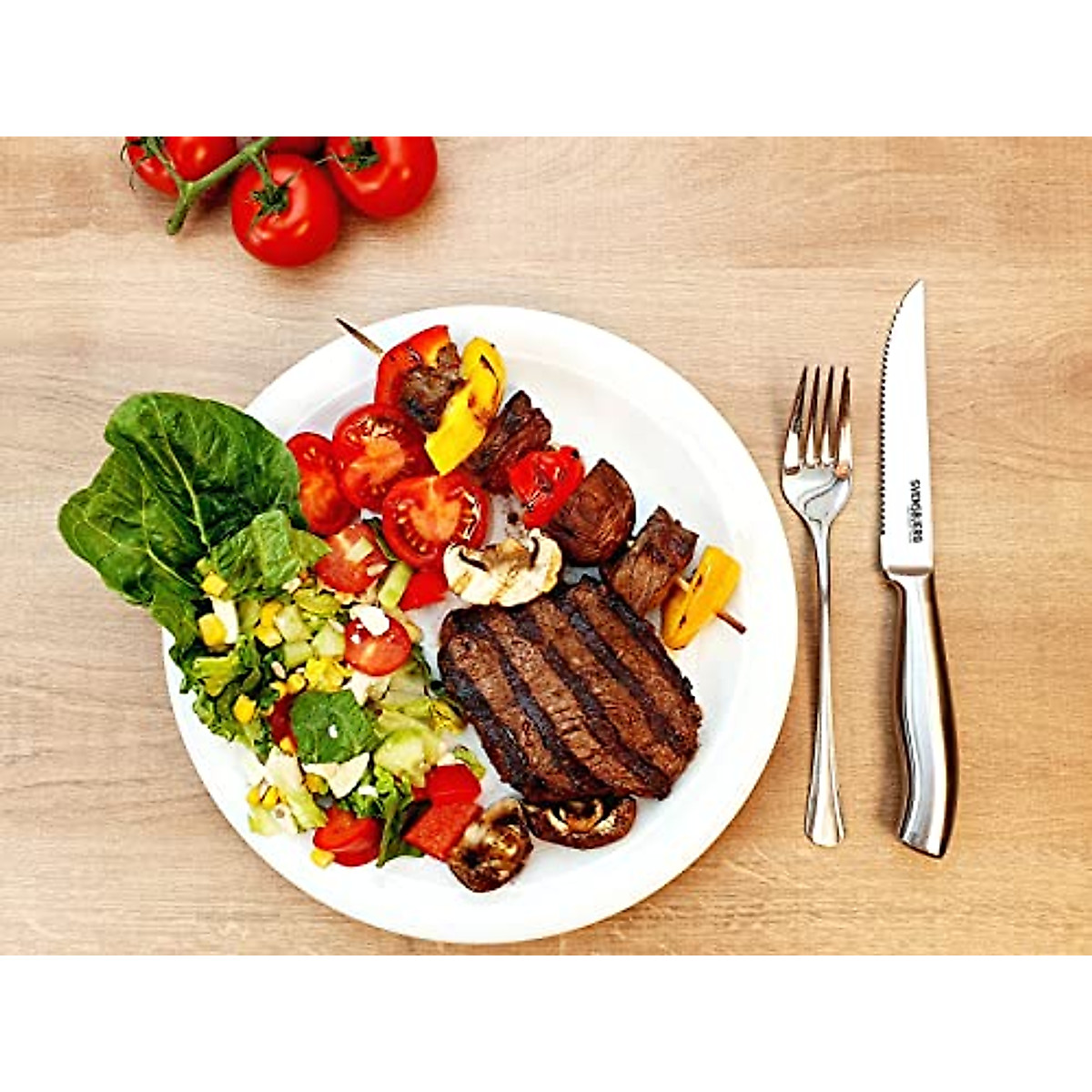 Svensbjerg Steak Knife Set, Serrated Steak Knives, Dinner Knives, Knife Set with Covers, Stainless Steel | SB-SK101