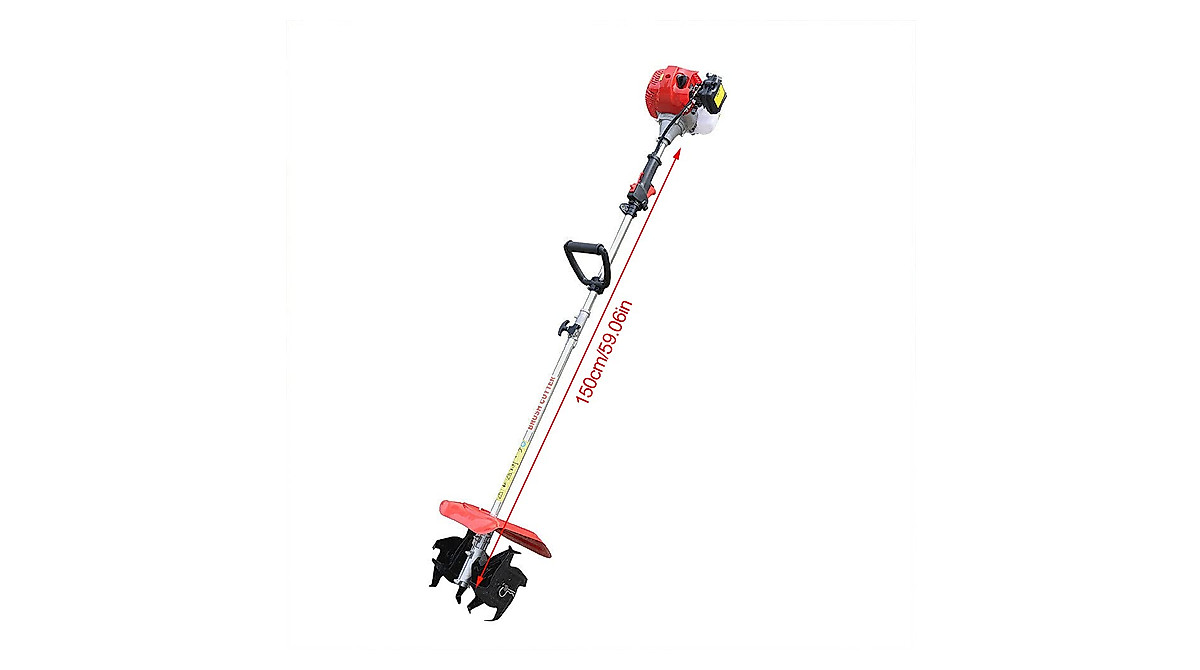 Handheld Tiller Cultivator, 42.7CC 2 Stroke Gas Powered Yard Garden ...