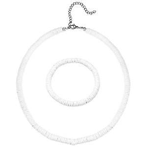 FASACCO Puka Shell Necklace Bracelets for Men Shell Necklace White Puka Shell Necklace Shell Bracelets Surfer Necklace with Extender Chain 16inch