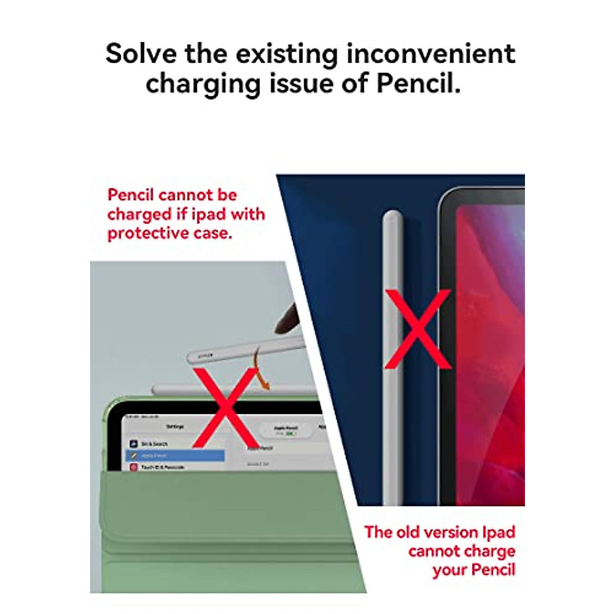 Charging Case for Apple Pencil 2nd Generation, Apple Pencil 2 Charger Dock Wireless Charger Case and Protective Case (White)