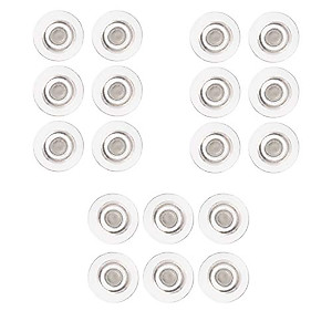 Quartet, 85391, Glass Magnets, Large, 0.45" dia, Clear, Pack of 18 Magnets