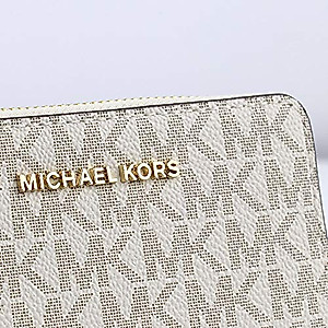 Michael Kors Jet Set Small Zip Around Card Case Vanilla/Acorn One Size