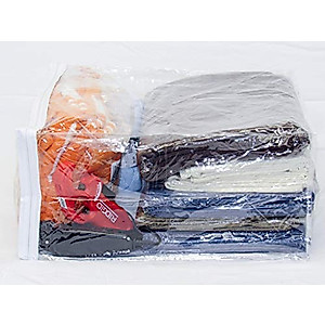 Clear Vinyl Zippered Storage Bags 15 x 18 x 9 Inch 5-Pack
