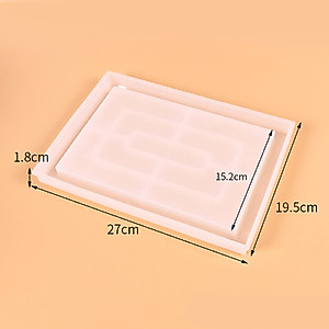 Large Resin Molds Silicone, Large Tray Molds for Resin Casting Cool Rolling Tray Epoxy Silicone Molds Easy to Release,Rectangle Resin Casting Molds with Edges