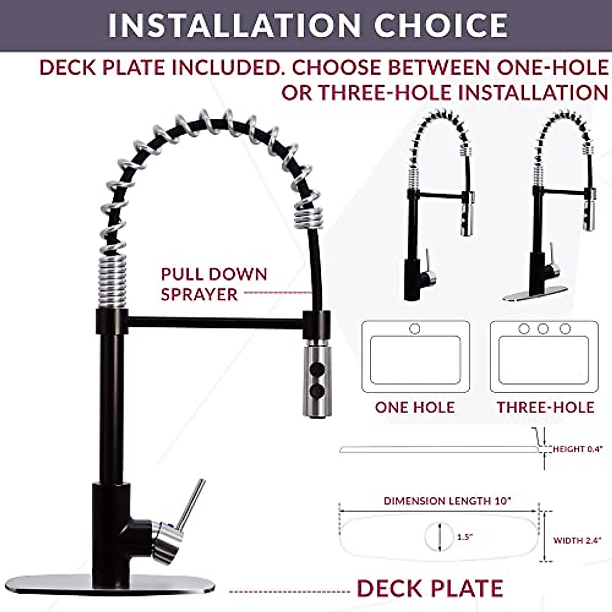 Westbrass KS18A-1220 21" Commercial Kitchen Faucet with Dual Function Open Coil Pull Down Sprayer and 1-Lever Handle, Oil Rubbed Bronze/Stainless Steel