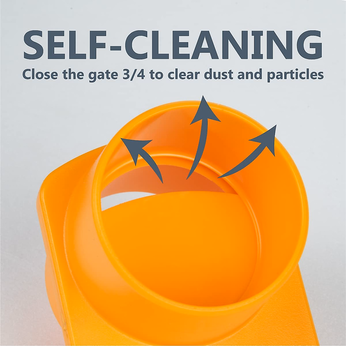 POWERTEC 70295-P2 4-Inch Integrated Blast Gate Clog Resistant, Anti Gap Tapered ABS Plastic Fitting for Dust Collection Systems, 2PK